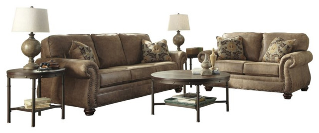 Flash Furniture Ashley Larkinhurst 2 Piece Faux Leather Sofa Set, Earth ...