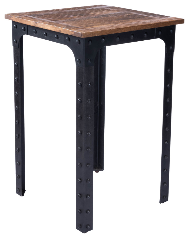 River Wood & Metal Pub Table - Industrial - Indoor Pub And Bistro ...
