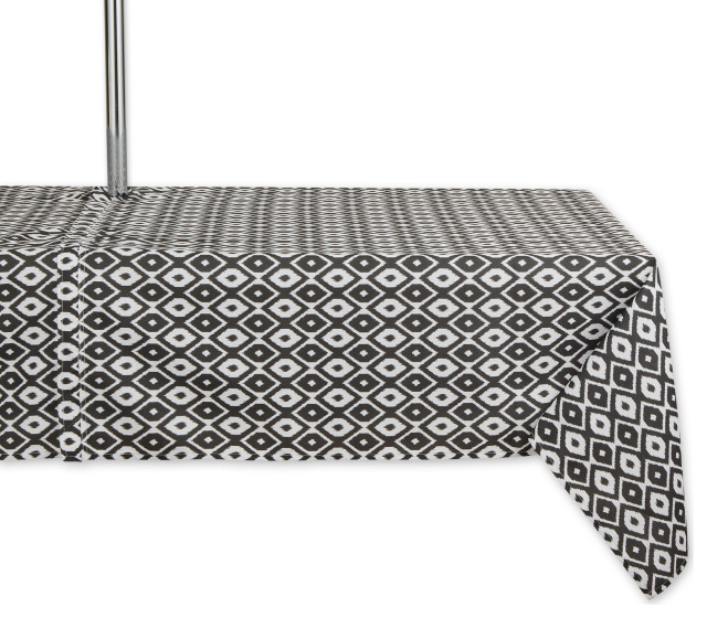 Black Ikat Outdoor Tablecloth 60X84 - Contemporary - Tablecloths - by ...