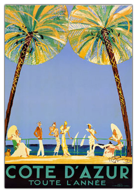 'Cote D'Azur' Canvas Art, 18" x 24" - Tropical - Prints And Posters ...