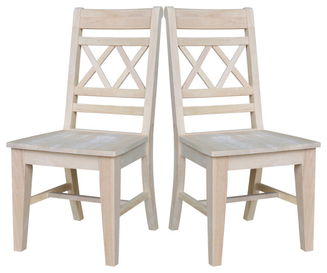 Canyon Collection Set of Two Double X- Back Chairs - Transitional ...