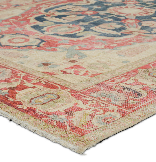 Jaipur Living Kadi Medallion Red/ Blue Area Rug, 2'6"X8' - Traditional ...