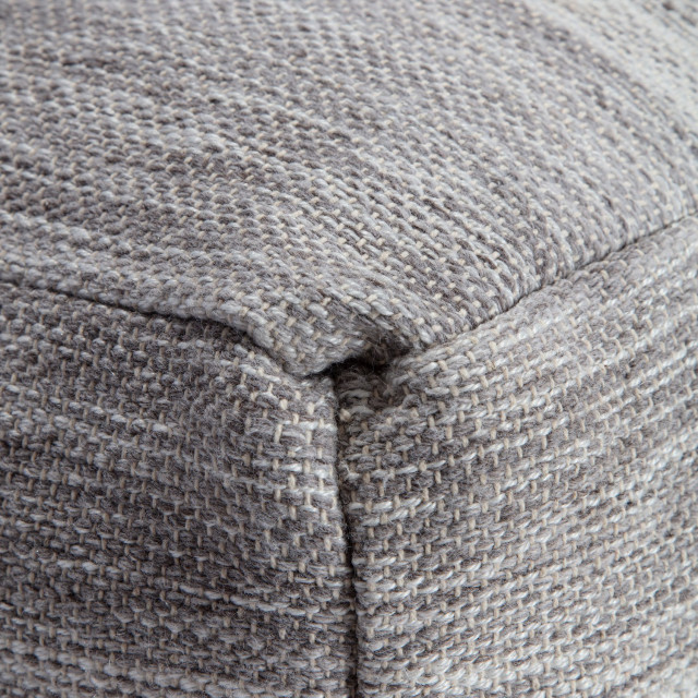 Classic Pouf, Extra Large Design With Patterned Upholstery, Ivory Off ...