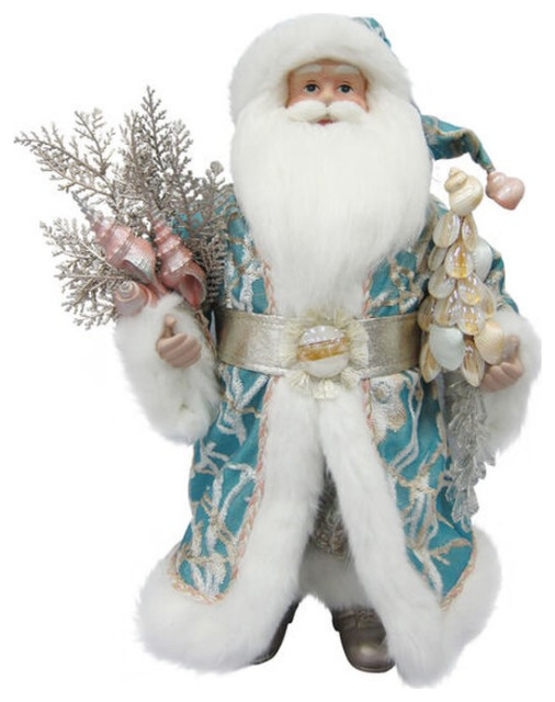 December Diamonds 16-inch Standing Coastal Santa Figurine ...