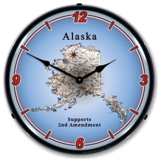 N20031025 Alaska Supports the 2nd Amendment Clock - Contemporary - Wall ...