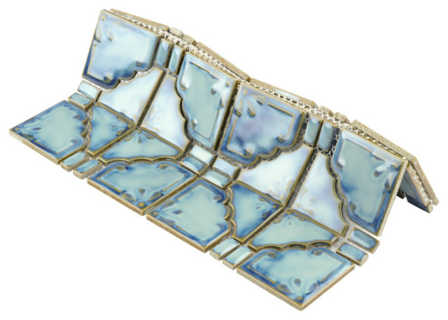 Moonbeam Diva Porcelain Mosaic Floor and Wall Tile Sample, Azure ...