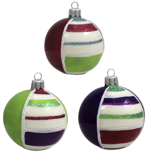 Santa Land Candyland Stripes S/3 Ornament Candy Sweet Treat Hard, 4 In ...