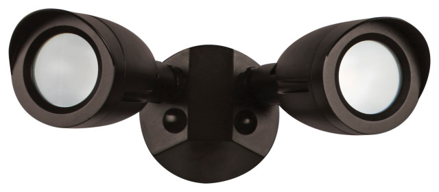 LED Security Light - Dual Head - Bronze Finish - 4000K - Transitional ...