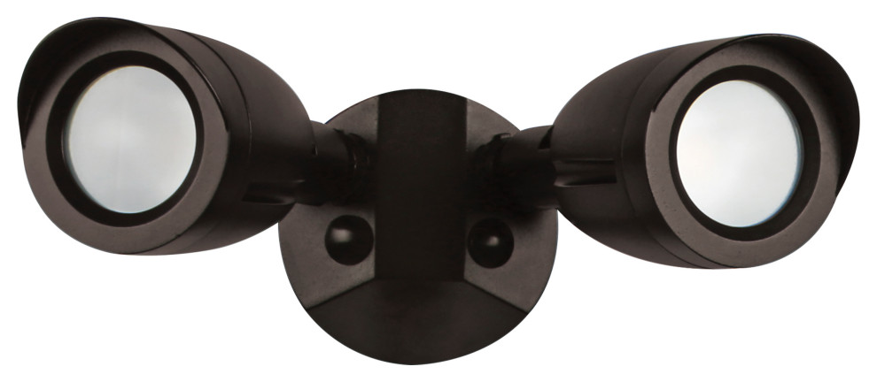 LED Security Light - Dual Head - Bronze Finish - 4000K - Transitional ...