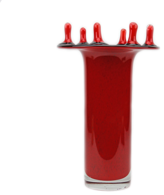 Neptune Vase Red with Black Accents - Contemporary - Vases - by Murano ...