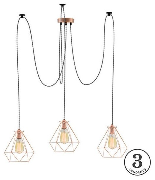 Geometric Copper Chandelier - Contemporary - Chandeliers - by Hangout ...