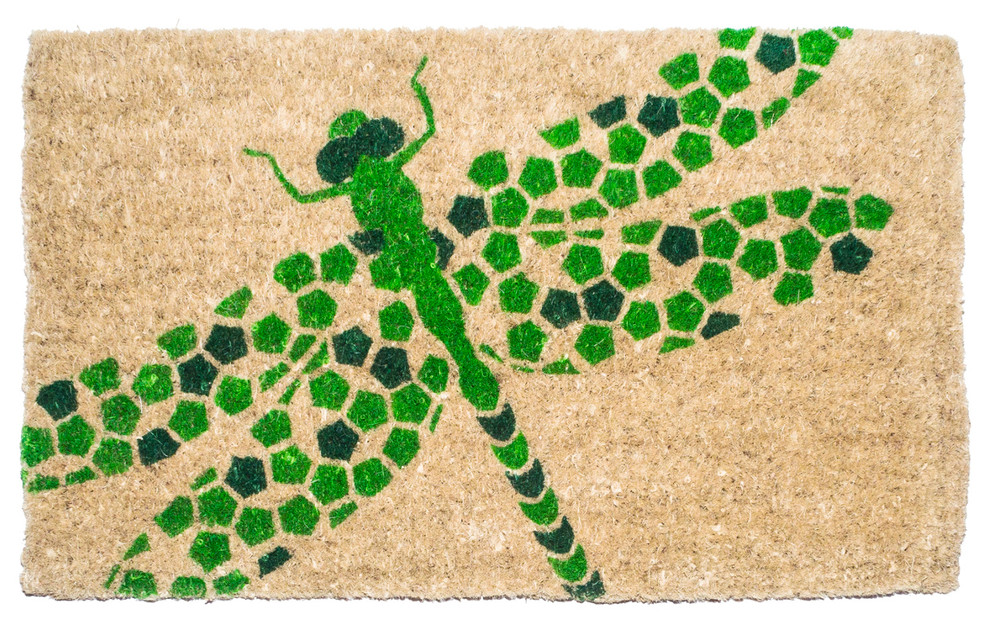 Entryways Handwoven Coconut Fiber 18 x 30 Inch Dragonfly Doormat ...
