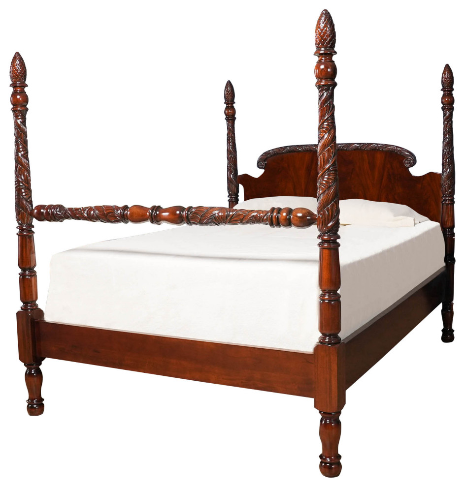Mahogany Pineapple Poster Bed, Queen - Victorian - Canopy Beds - by ...