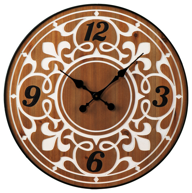 Madison Round Wall Clock - Transitional - Wall Clocks - by SEI | Houzz