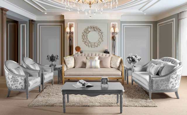 Infinity Gold and Cream Sofa - Traditional - Sofas - by Infinity Furniture | Houzz