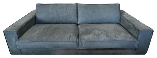 Slate Gray Nubuck Leather Sofa - Transitional - Sofas - by Design Mix ...