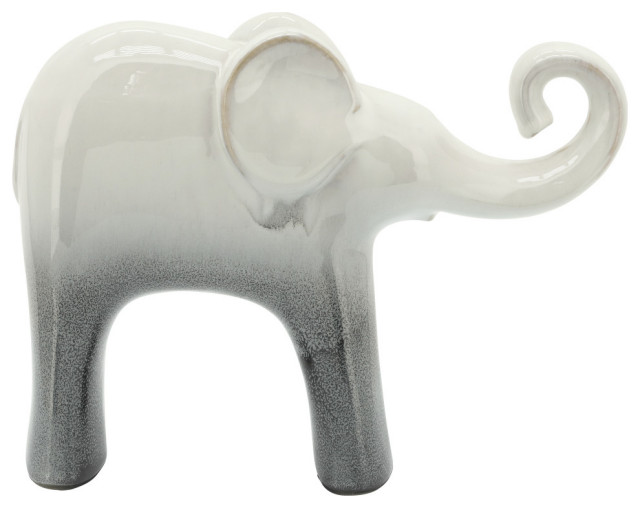 9" Elephant, 2-Tone Gray - Contemporary - Decorative Objects And ...