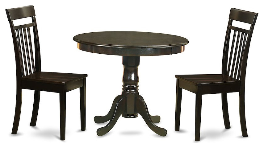 3 Pc Kitchen Table set-Kitchen Table and 2 Dining Chairs - Traditional ...