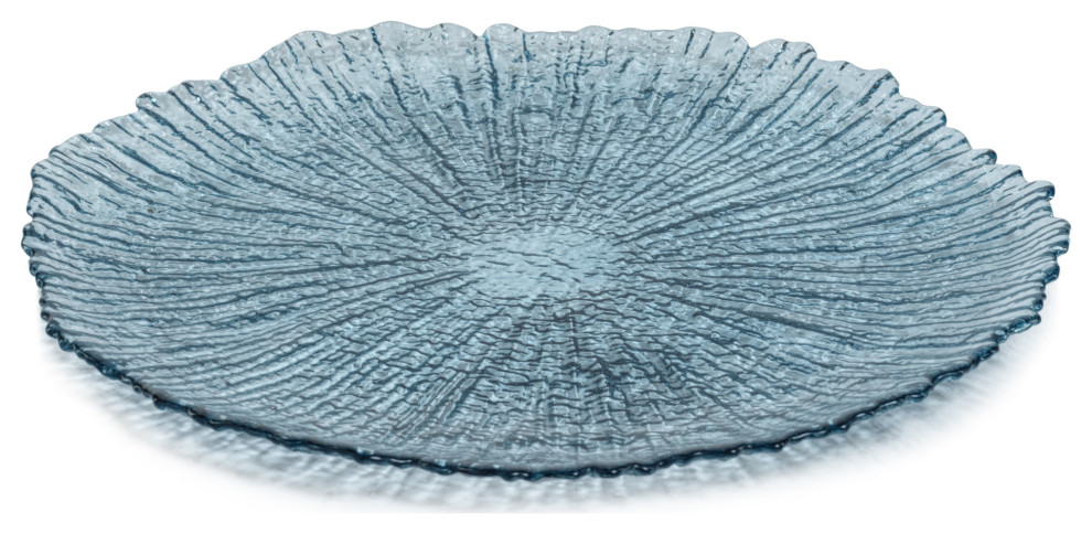 Axel Icy Sapphire Glass Plates, Set of 6, 11" - Contemporary - Dinner ...