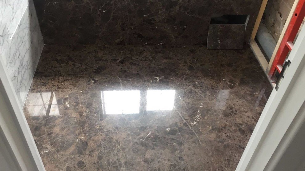 Bathroom Cladding White plus Brown Marble - Modern - London - by Stone ...