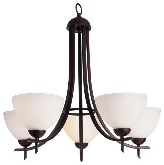 Trans Globe 24" Vitalian 5 Light Chandelier, Rubbed Oil Bronze ...