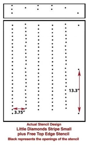Little Diamond Stripe Stencil Allover, Reusable Wall Stencil For DIY ...