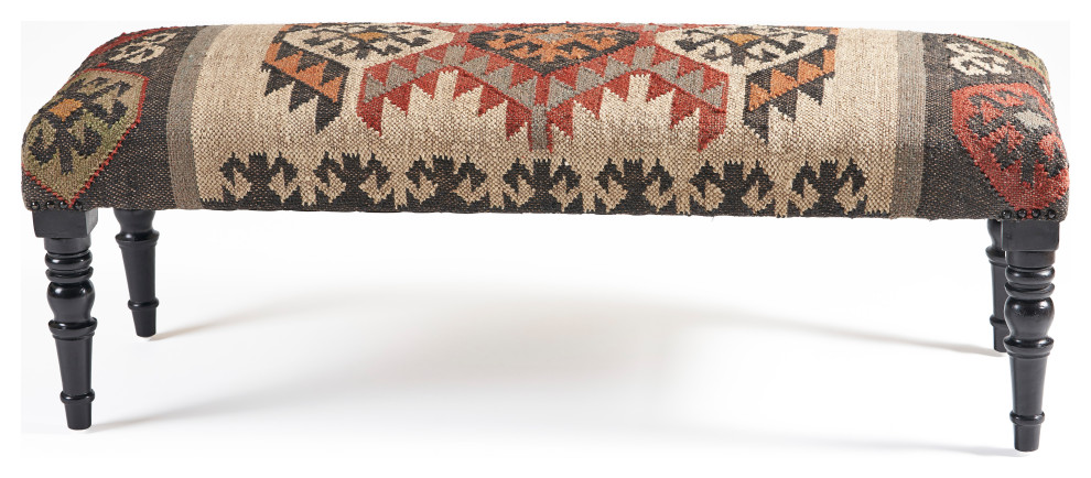Bohemian Vanity Indoor Bench, 47" Length - Southwestern - Upholstered ...