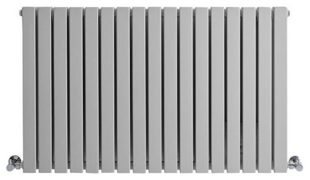 Sloane, Double Flat Panel Horizontal Radiator In Light Gray, 25"x39.5 ...