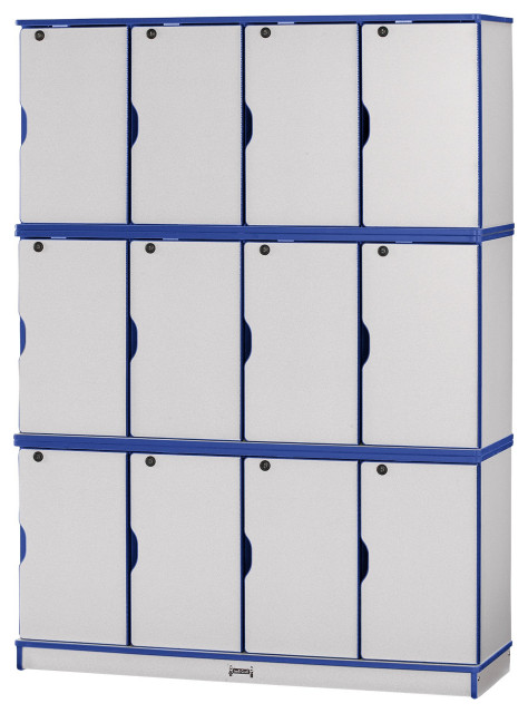 Rainbow Accents Stacking Lockable Lockers - Triple Stack - Blue ...