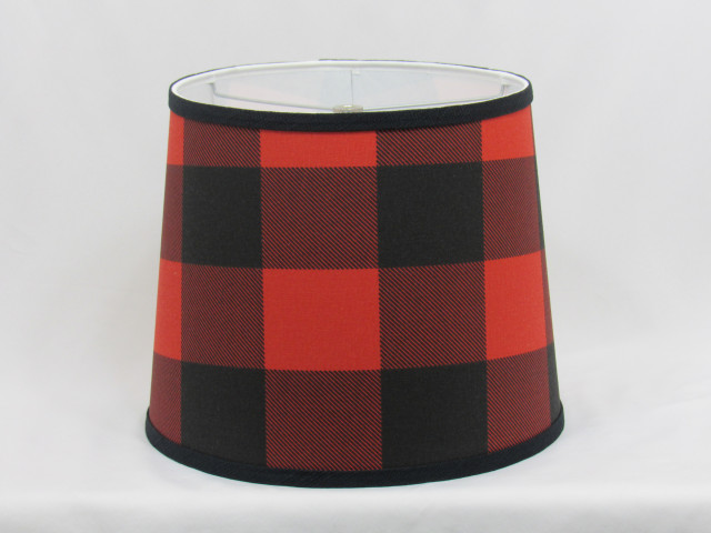 Red and Black Buffalo Plaid Lamp Shade - Rustic - Lamp Shades - by ...