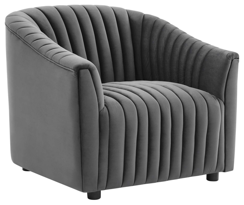 Modway Announce Performance Velvet Channel Tufted Armchair ...