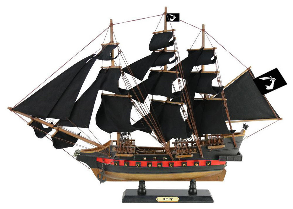 Wooden Thomas Tew's Amity Black Sails Limited Model Pirate Ship 26 ...