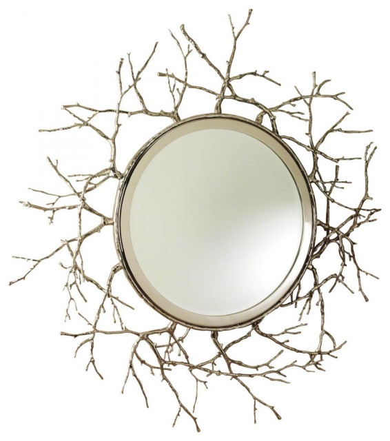 Twig Nickel Mirror - Rustic - Wall Mirrors - by Lighting Reimagined | Houzz