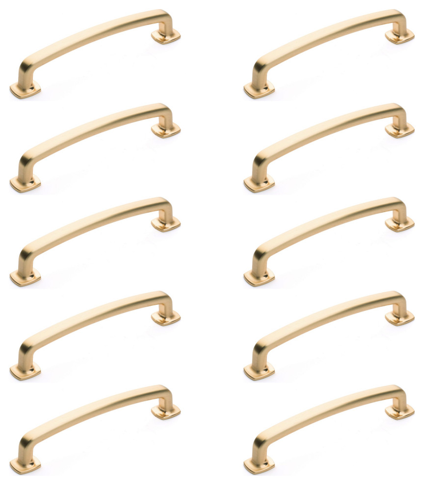 [10-PACK] Diversa Brushed Gold Trinity 5" (128mm) Cabinet Drawer Pull ...