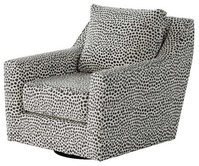 Southern Home Furnishings Faux Skin Carbon Swivel Glider Accent Chair