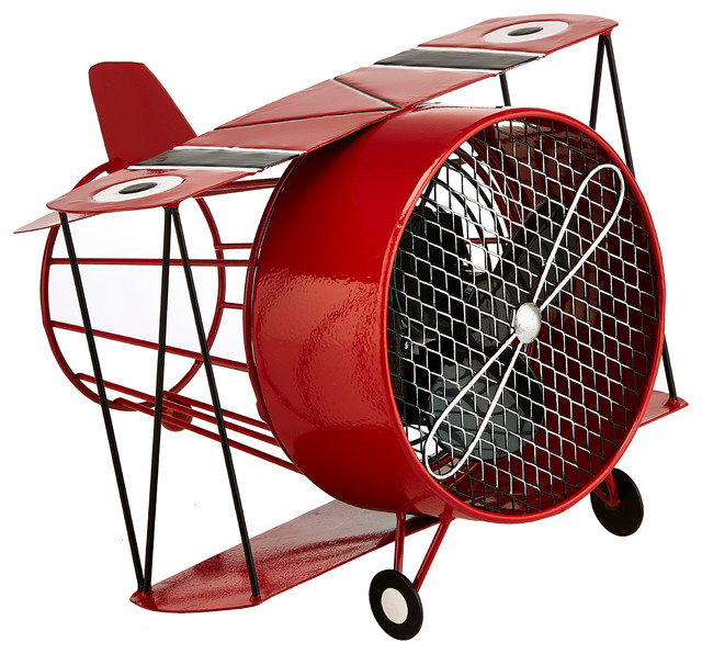 Red Biplane Figurine Table Fan - Contemporary - Electric Fans - by ...
