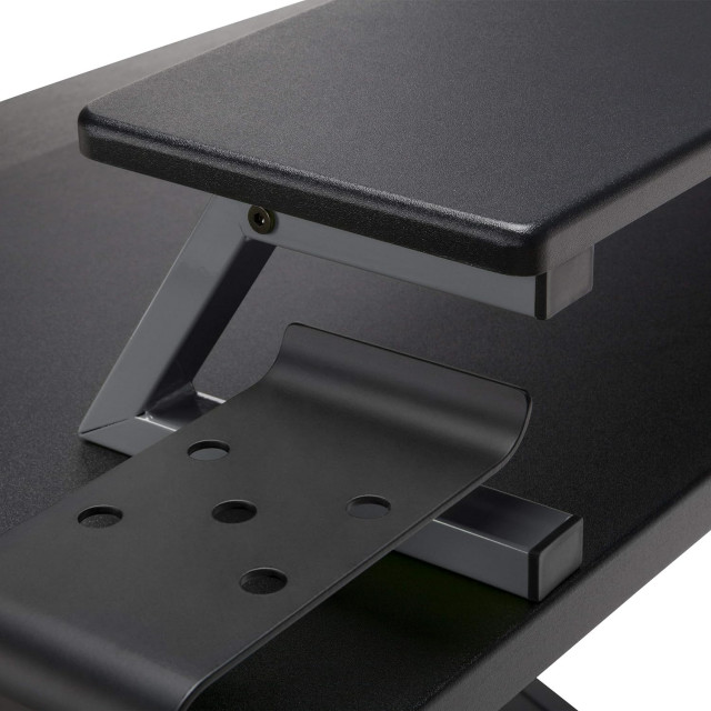 Modern Gaming Desk, Metal Frame With Spacious Top & Raised Shelf, Gray ...