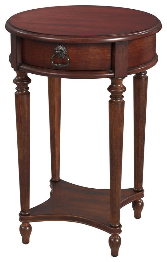Butler Specialty Jules 1-Drawer Cherry Round Accent Table ...