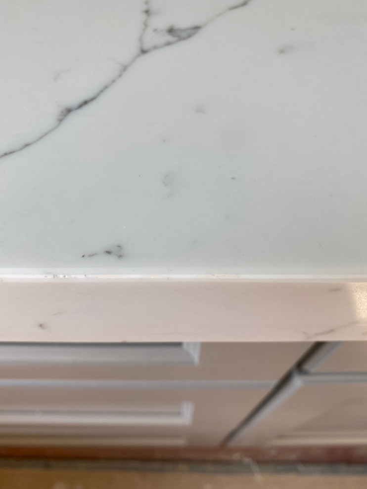 Quartz Countertop Mitered Waterfall Edge - Acceptable or Poor Job?