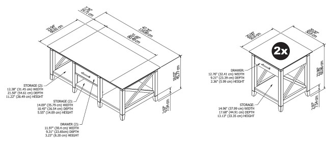 Key West Coffee Table With Set of 2 End Tables, Washed Gray - Farmhouse ...