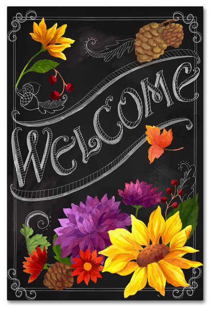 Fiona Stokes-Gilbert 'Chalkboard Welcome' Canvas Art, 32"x22 ...
