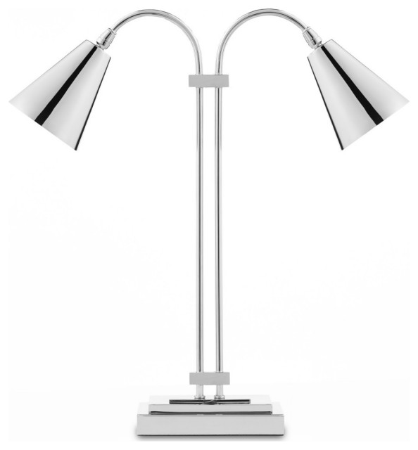 Symmetry Nickel Double Desk Lamp - Contemporary - Table Lamps - by ...
