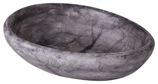 Oblique Alabaster Bowl, Black, Small - Contemporary - Decorative Bowls ...