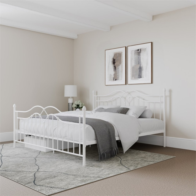 DHP Tatiana White Metal Bed King - Traditional - Platform Beds - by ...