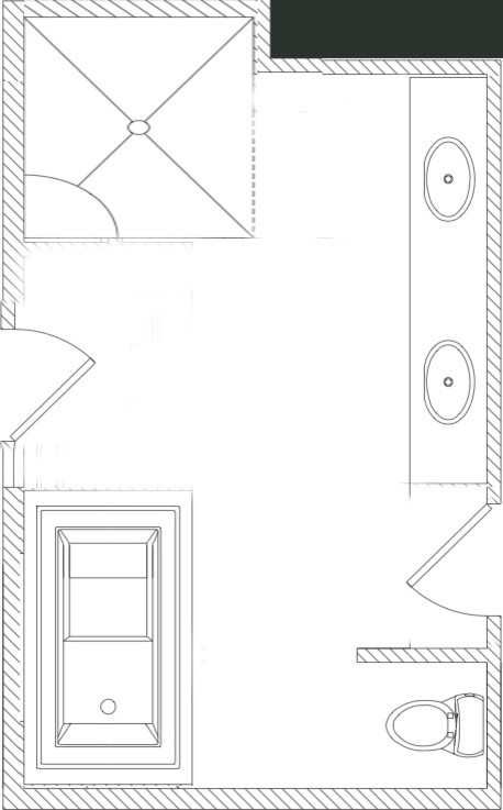 12 x 14 bathroom - design help and what size things should be?