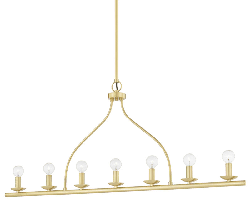 Mitzi Kendra 7-Light Kitchen Island Light in Aged Brass - Transitional ...