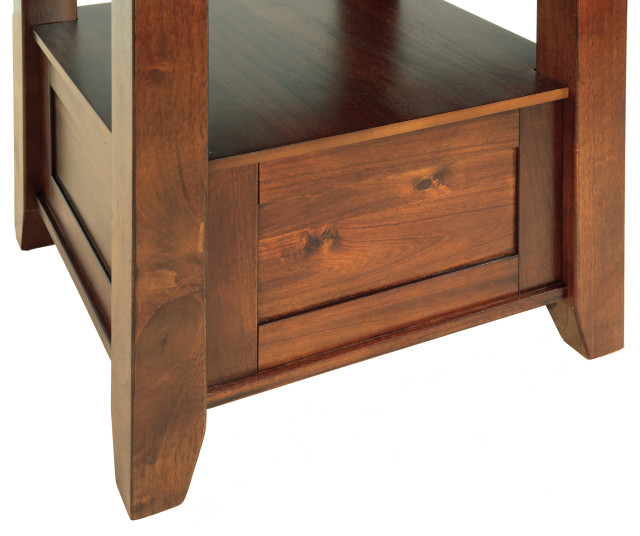 Traditional Counter Dining Table, Expandable Top With Open Shelf ...