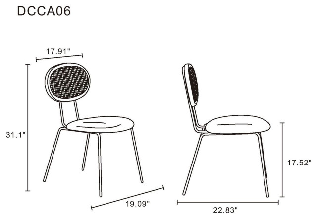 Jardin Dining Chair, Nature Cane and Oatmeal Upholstered Seating Set of ...