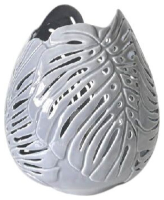 Marvelous Cutout Patterned decorative Ceramic Vase, Gray - Contemporary ...