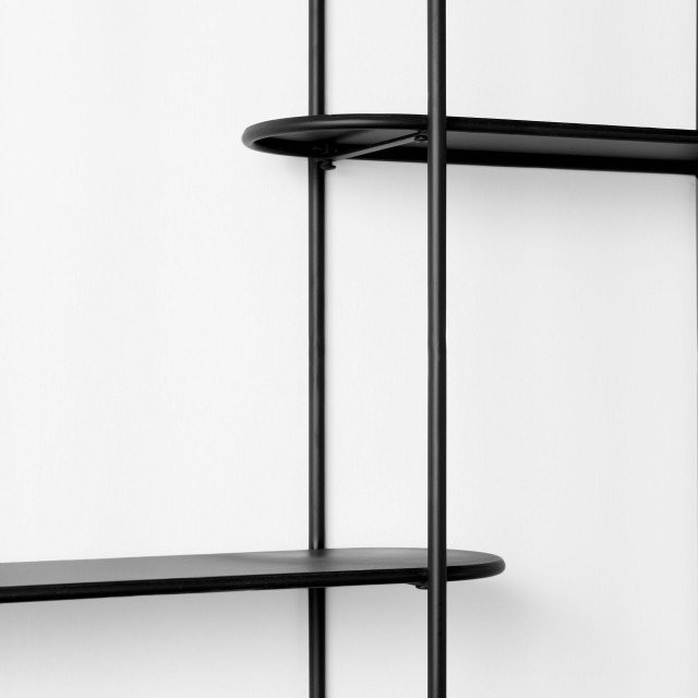 Decimus Black Metal Wall Mounted 3 Tiered Shelving Unit - Industrial ...
